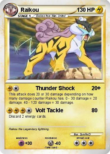 Pokémon Raikou 1134 1134 - Thunder Shock - My Pokemon Card