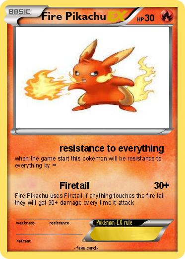 Pokémon Fire Pikachu 178 178 - resistance to everything - My Pokemon Card