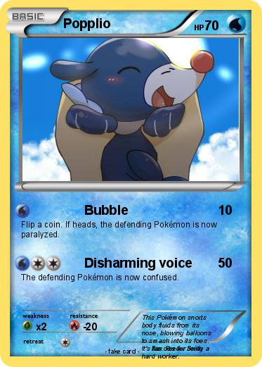 Pokémon Popplio 118 118 - Bubble - My Pokemon Card