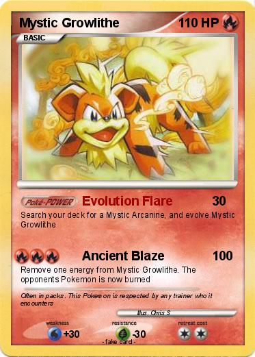 Pokémon Mystic Growlithe 1 1 - Evolution Flare - My Pokemon Card