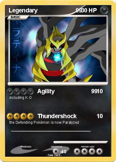 Pokémon Legendary 99 99 - Agility 99 - My Pokemon Card