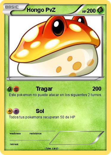 Pokémon Hongo PvZ - Tragar - Mi carta pokémon