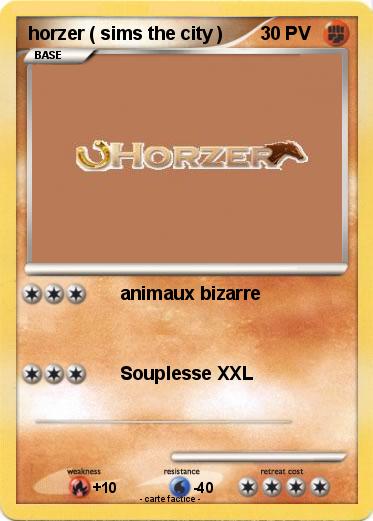 Pokémon horzer sims the city - animaux bizarre - Ma carte Pokémon