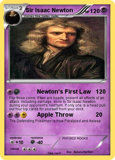 Pokémon Sir Isaac Newton 16 16 - Newton's First Law - My Pokemon Card