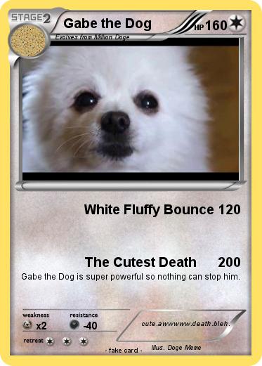 Pokémon Gabe the Dog 36 36 - White Fluffy Bounce - My Pokemon Card