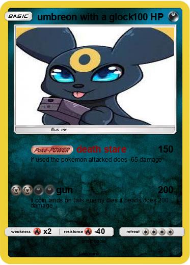 Pokémon umbreon with a glock - death stare - My Pokemon Card