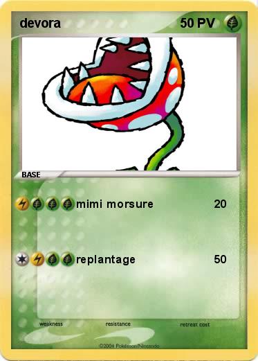 Pokémon devora - mimi morsure - Ma carte Pokémon