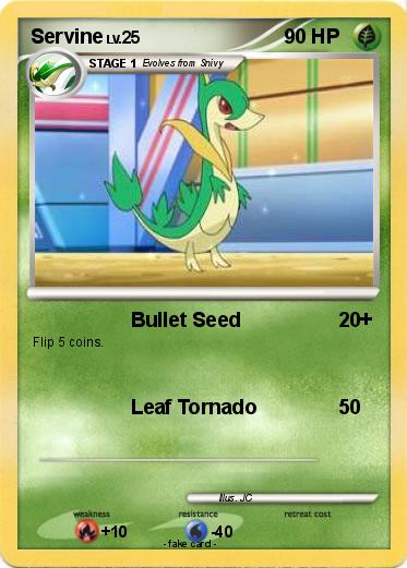 Pokémon Servine 33 33 - Bullet Seed - My Pokemon Card