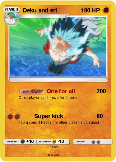 Pokémon Deku and eri 1 1 - One for all - My Pokemon Card