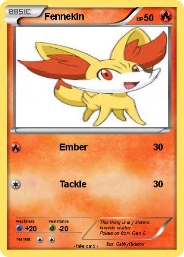 Pokémon Fennekin 484 484 - Ember - My Pokemon Card