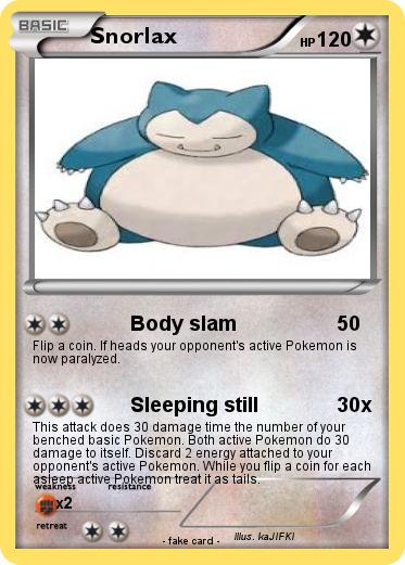 Pokémon Snorlax 914 914 - Body slam - My Pokemon Card