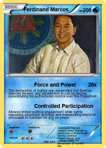 Pokémon Ferdinand Marcos 1 1 - Force and Power - My Pokemon Card