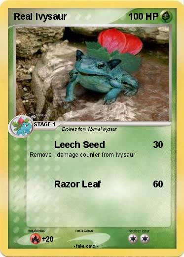 Pokémon Real Ivysaur 1 1 - Leech Seed - My Pokemon Card