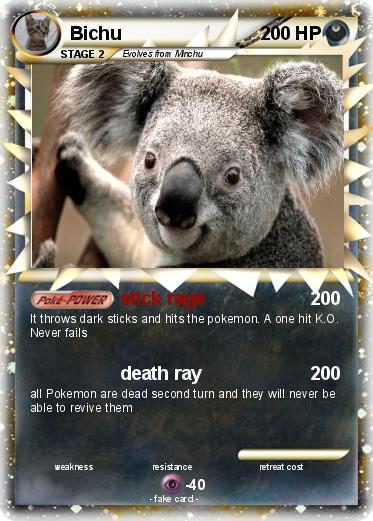 Pokémon Bichu - stick rage - My Pokemon Card