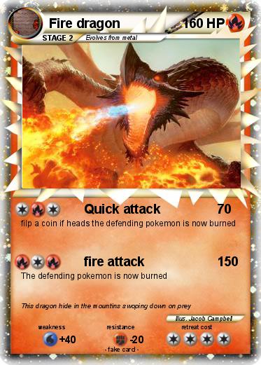 Pokémon Fire dragon 582 582 - Quick attack - My Pokemon Card