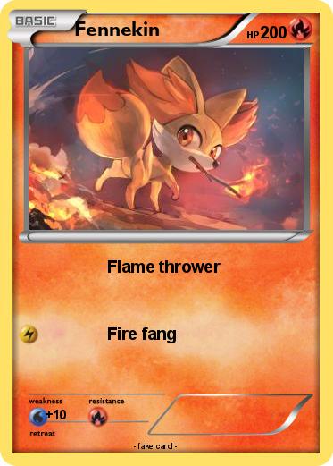 Pokémon Fennekin 554 554 - Flame thrower - My Pokemon Card