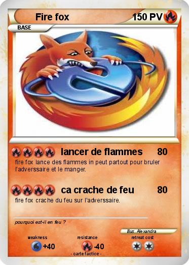 Pokémon Fire fox 19 19 - lancer de flammes - Ma carte Pokémon