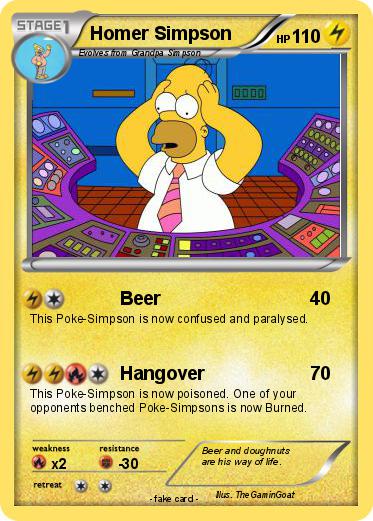 Pokémon Homer Simpson 1146 1146 - Beer - My Pokemon Card