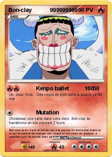 Pokémon Bon clay 999999999 999999999 - Kenpo ballet 100 - Ma carte Pokémon
