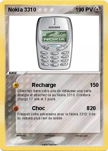 Pokémon Nokia 3310 6 6 - Recharge - Ma carte Pokémon