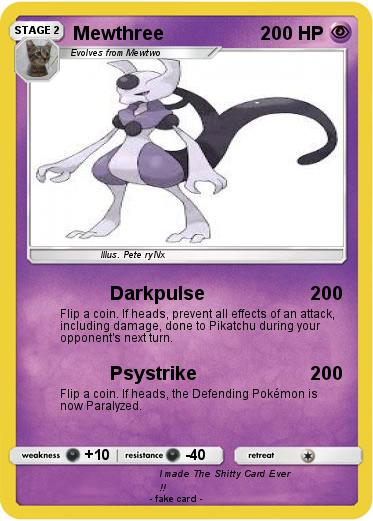 Pokémon Mewthree 1299 1299 - Darkpulse - My Pokemon Card