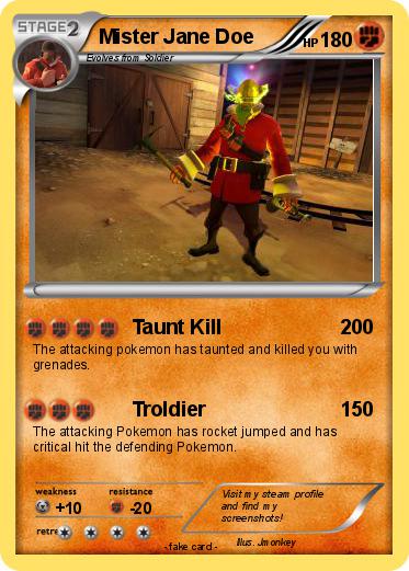 Pokémon Mister Jane Doe - Taunt Kill - My Pokemon Card