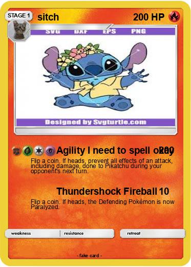 Pokémon sitch - Agility I need to spell okay - My Pokemon Card