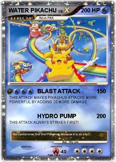 Pokémon WATER PIKACHU 56 56 - BLAST ATTACK - My Pokemon Card
