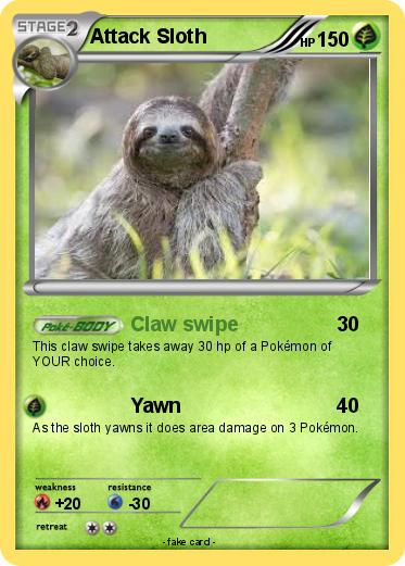 Pokémon Attack Sloth - Claw swipe - My Pokemon Card