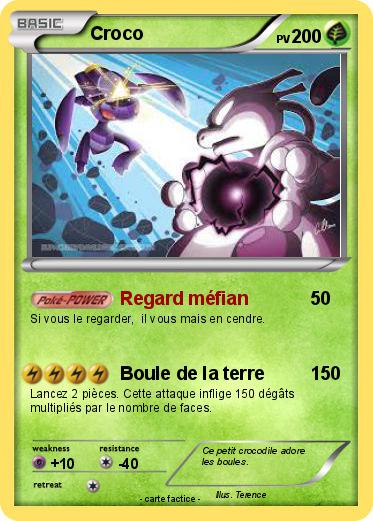Pokémon Croco 79 79 - Regard méfian - Ma carte Pokémon