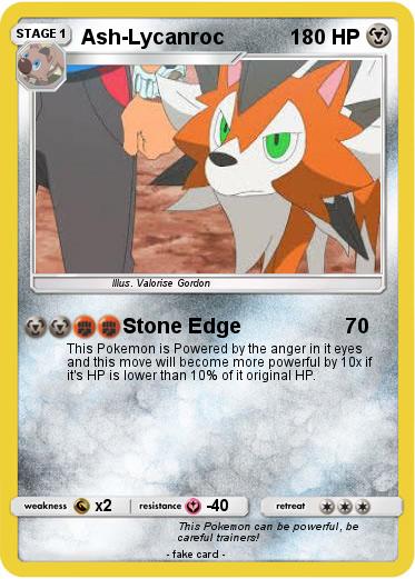 Pokémon Ash Lycanroc - Stone Edge - My Pokemon Card