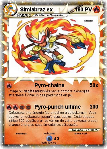 Pokémon Simiabraz ex 19 19 - Pyro-chaine 50x - Ma carte Pokémon