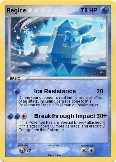 Pokémon Regice 547 547 - Ice Resistance - My Pokemon Card