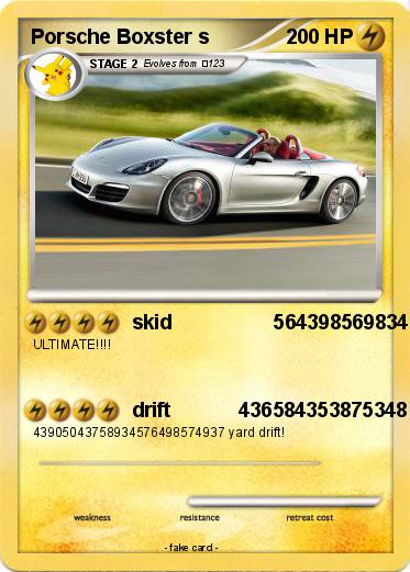 Pokémon Porsche Boxster s - skid 564398569834 - My Pokemon Card