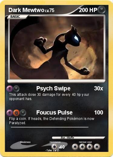 Pokémon Dark Mewtwo 151 151 - Psych Swipe - My Pokemon Card