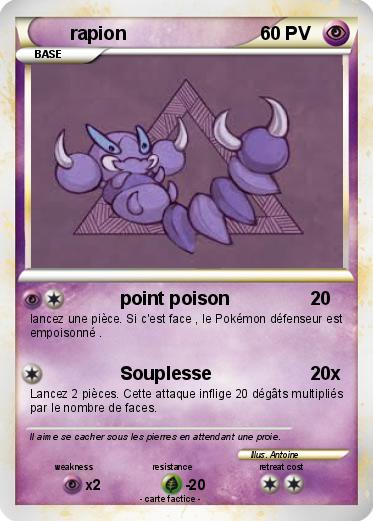 Pokémon Rapion 9 9 Point Poison Ma Carte Pokémon