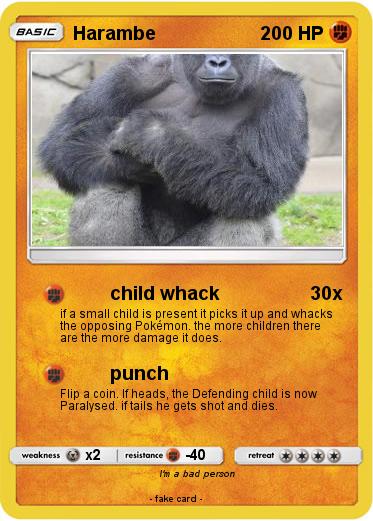Pokémon Harambe 543 543 - child whack - My Pokemon Card