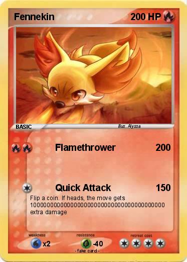 Pokémon Fennekin 121 121 - Flamethrower - My Pokemon Card