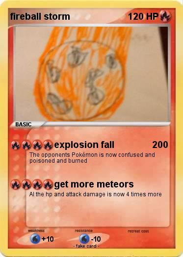 Pokémon fireball storm - explosion fall - My Pokemon Card