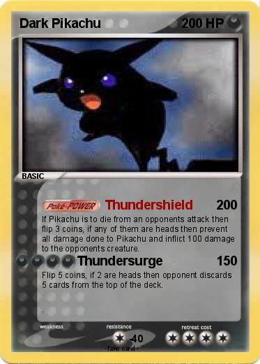 Pokémon Dark Pikachu 1016 1016 - Thundershield - My Pokemon Card