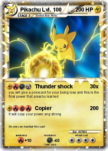 Pokémon Pikachu Lvl 100 1 1 - Thunder shock - My Pokemon Card