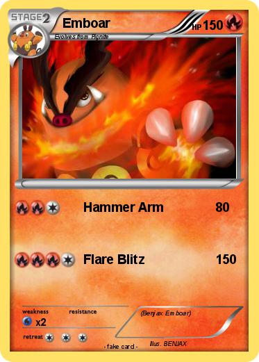 Pokémon Emboar 1450 1450 - Hammer Arm - My Pokemon Card