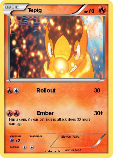 Pokémon Tepig 945 945 - Rollout - My Pokemon Card