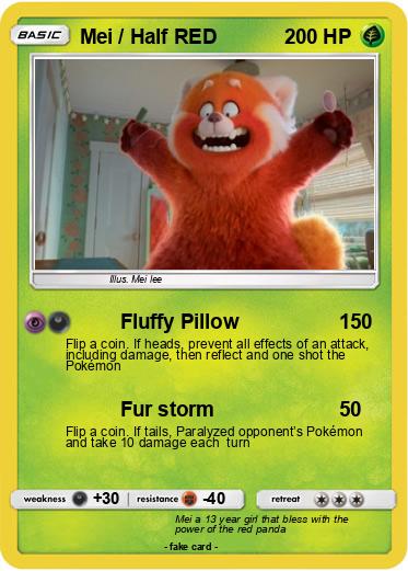 Pokémon Mei Half RED - Fluffy Pillow - My Pokemon Card