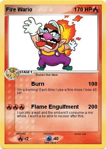 Pokémon Fire Wario 7 7 - Burn - My Pokemon Card