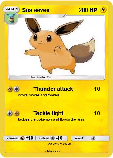Pokémon Sus eevee 1 1 - Thunder attack - My Pokemon Card
