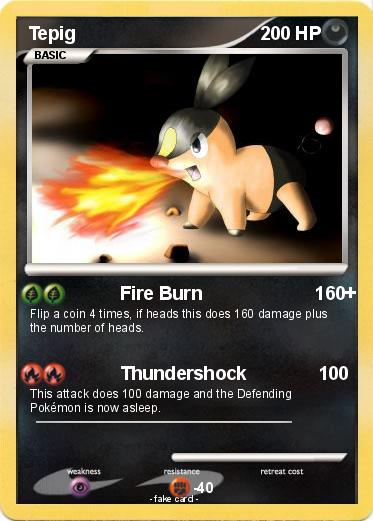 Pokémon Tepig 342 342 - Fire Burn 160+ - My Pokemon Card