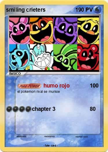 Pokémon smiling crieters - humo rojo - Mi carta pokémon