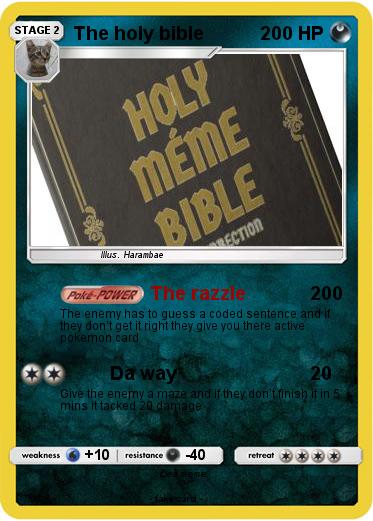 Pokémon The holy bible 1 1 - The razzle - My Pokemon Card