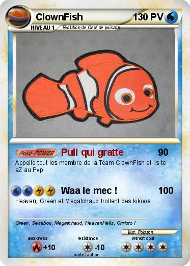 Pokémon ClownFish 2 2 - Pull qui gratte - Ma carte Pokémon